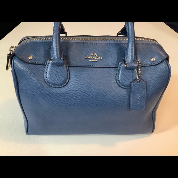 Coach | Bags | Coach Blue Pebble Leather Crossbody Bennett Purse | Poshmark